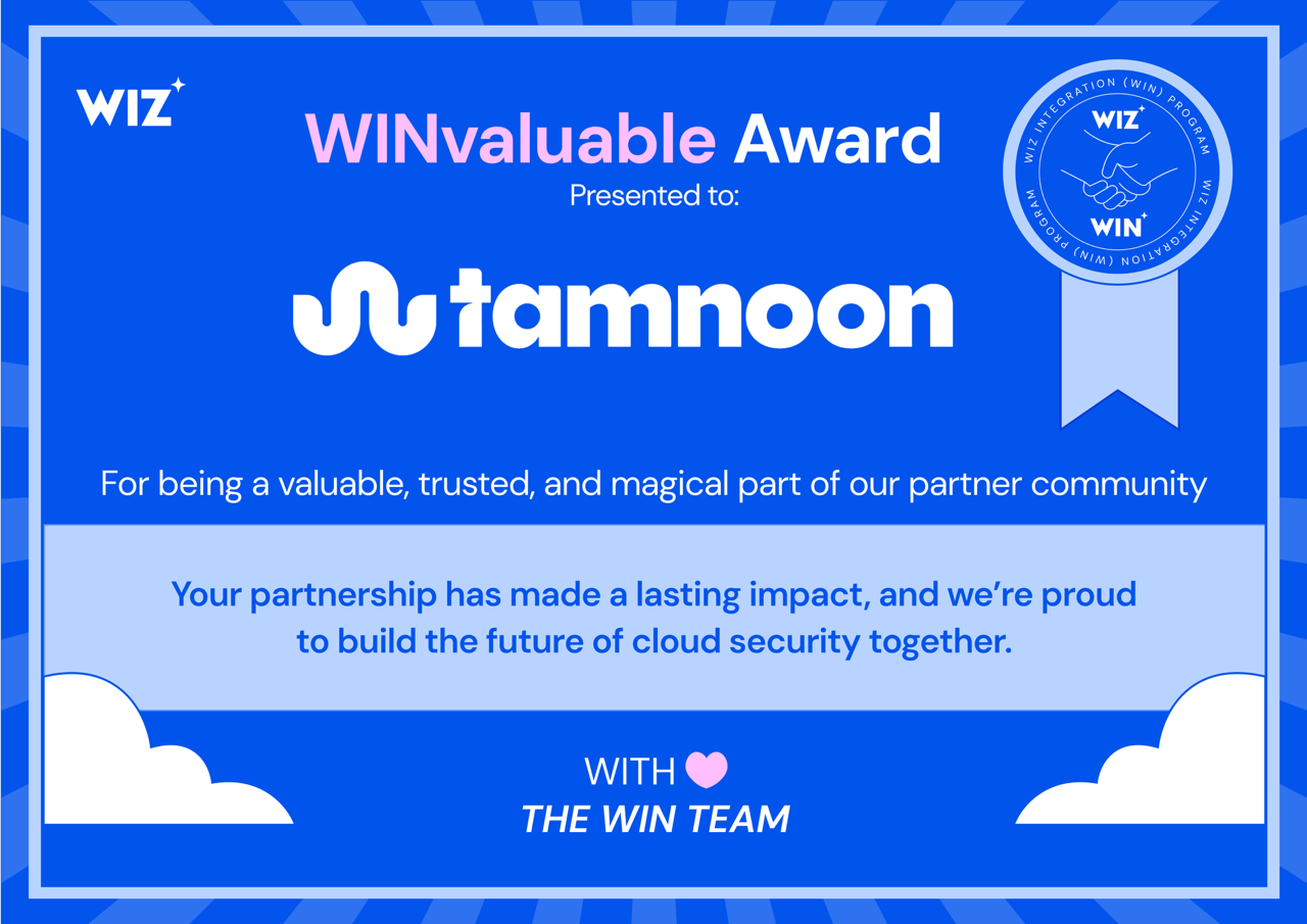 Tamnoon Honored with Inaugural Wiz Integrations (WIN) Partner Award ...